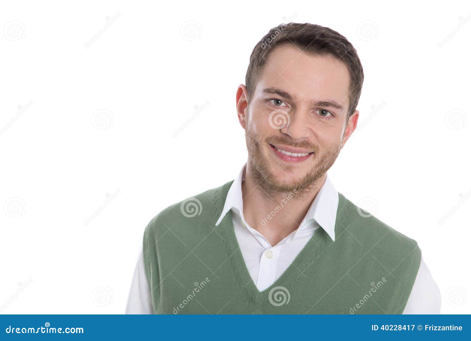 Portrait of Isolated Face of Smiling Man. Stock Image - Image of person ...