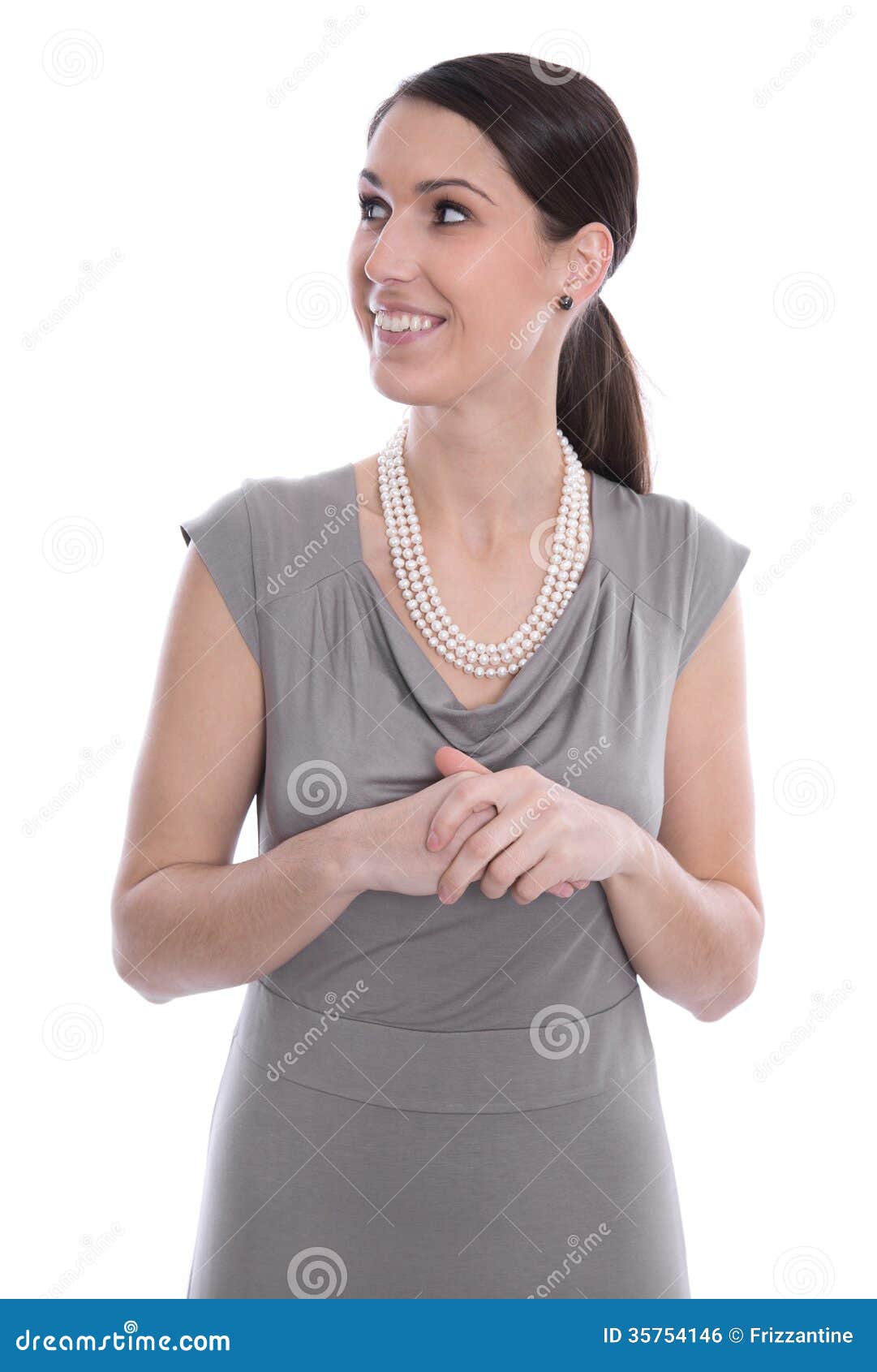 Portrait of a Isolated Female Manager Looking Sideways Stock Photo ...