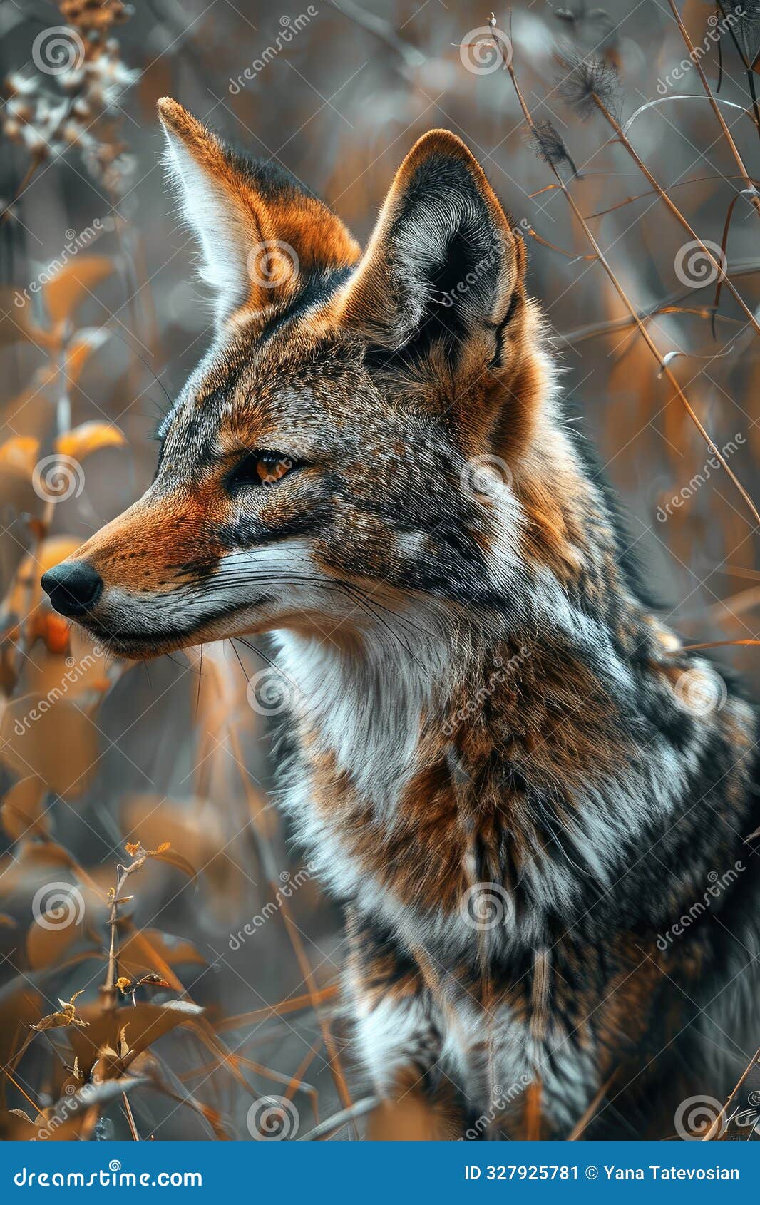 Portrait of a Jackal in Nature. Selective Focus Stock Image - Image of ...