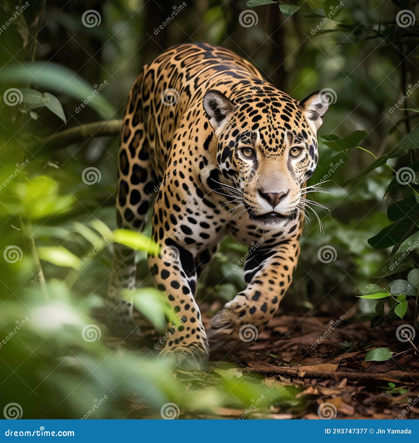 Jaguar Big Cat Panthera Onca Costa Rica Royalty-Free Illustration ...
