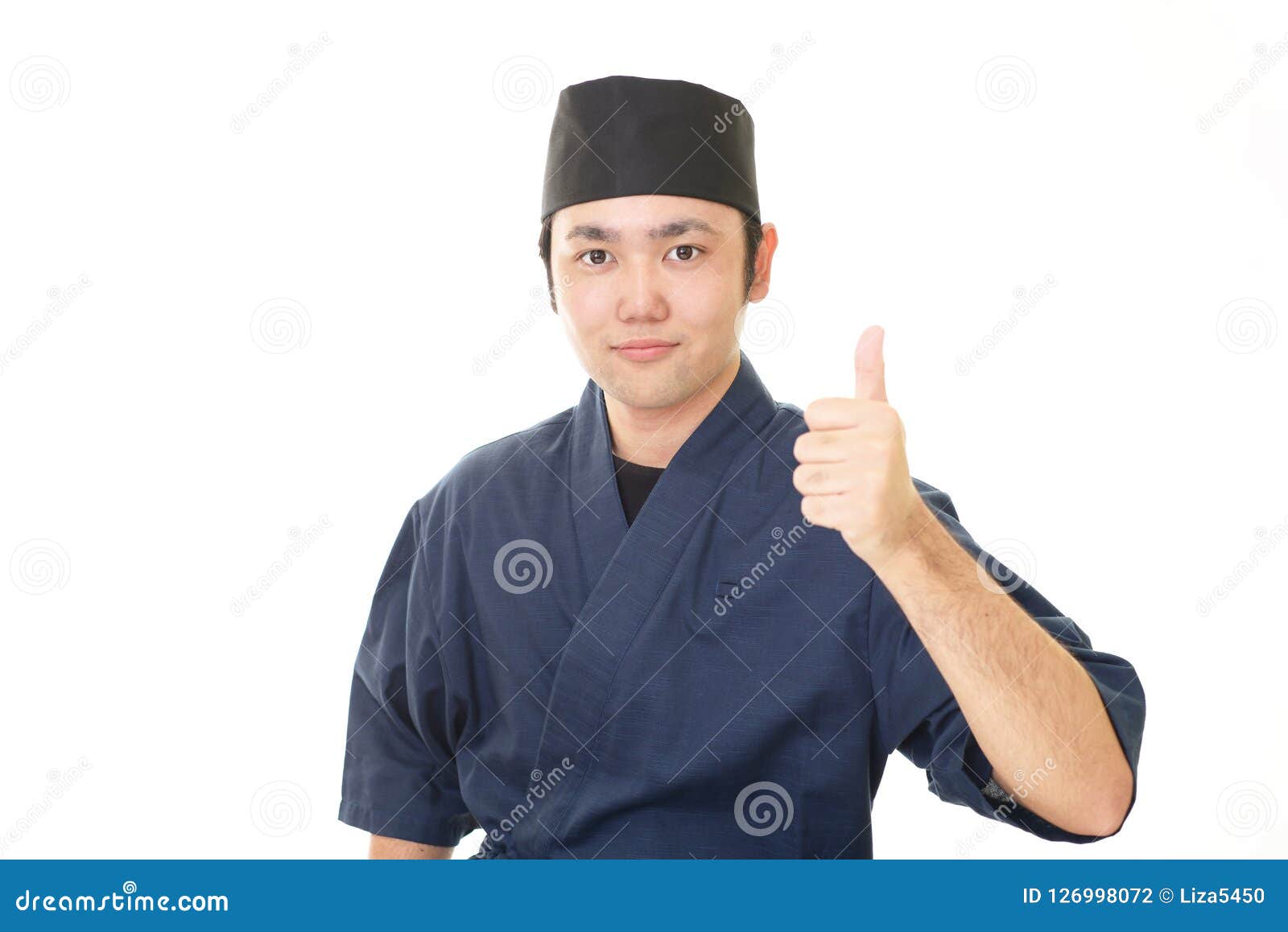 Smiling Japanese chef stock photo. Image of excitement - 126998072