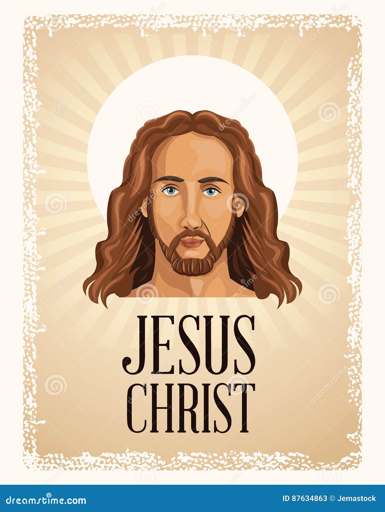 Portrait Of Jesus Christ Suffering With Crown Of Thorns Isolated On ...