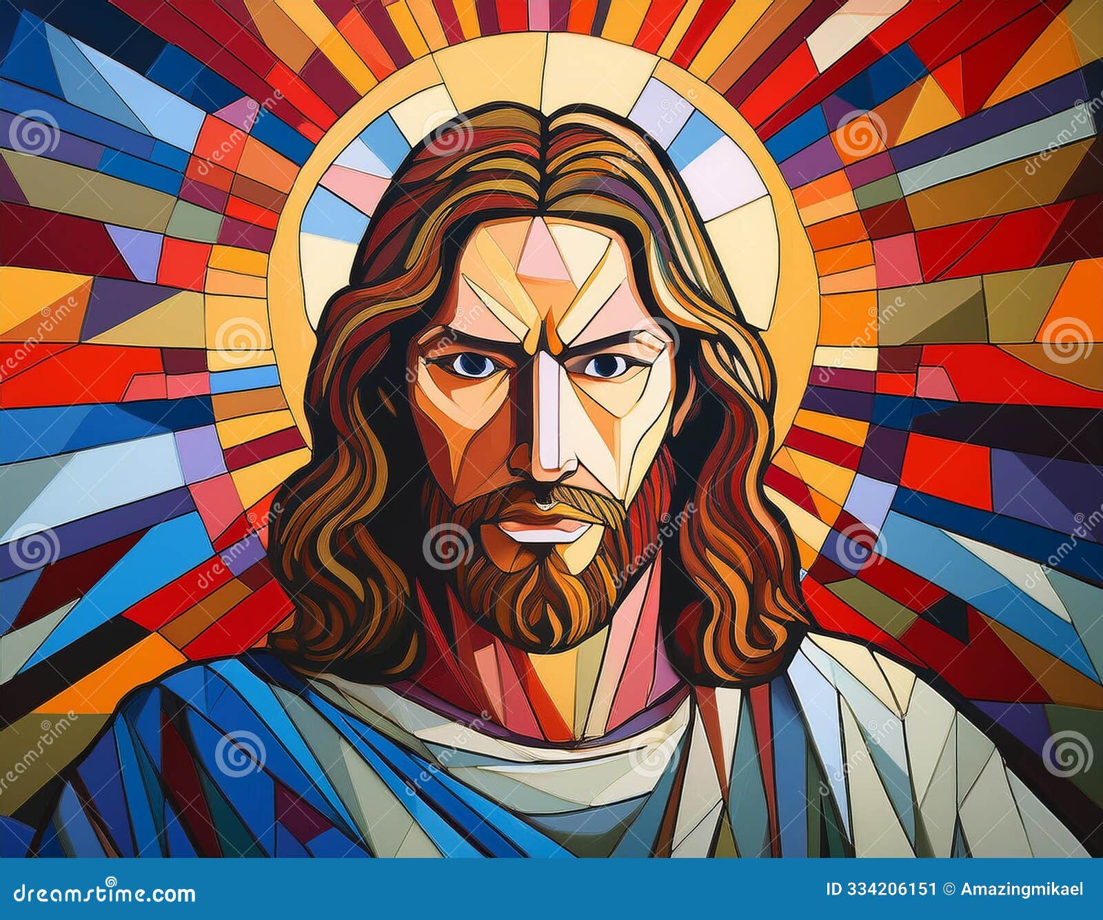 Portrait of Jesus Having Angry Expression Stock Image - Image of ...