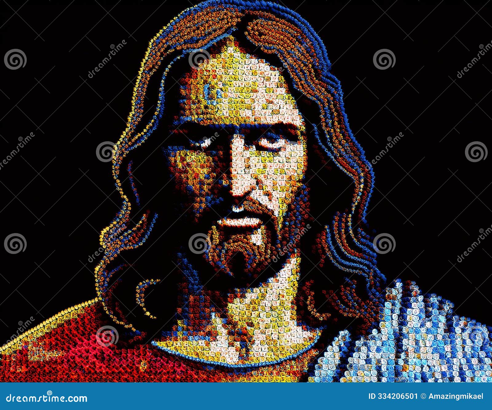 Portrait of Jesus Having Angry Expression Stock Image - Image of grumpy ...
