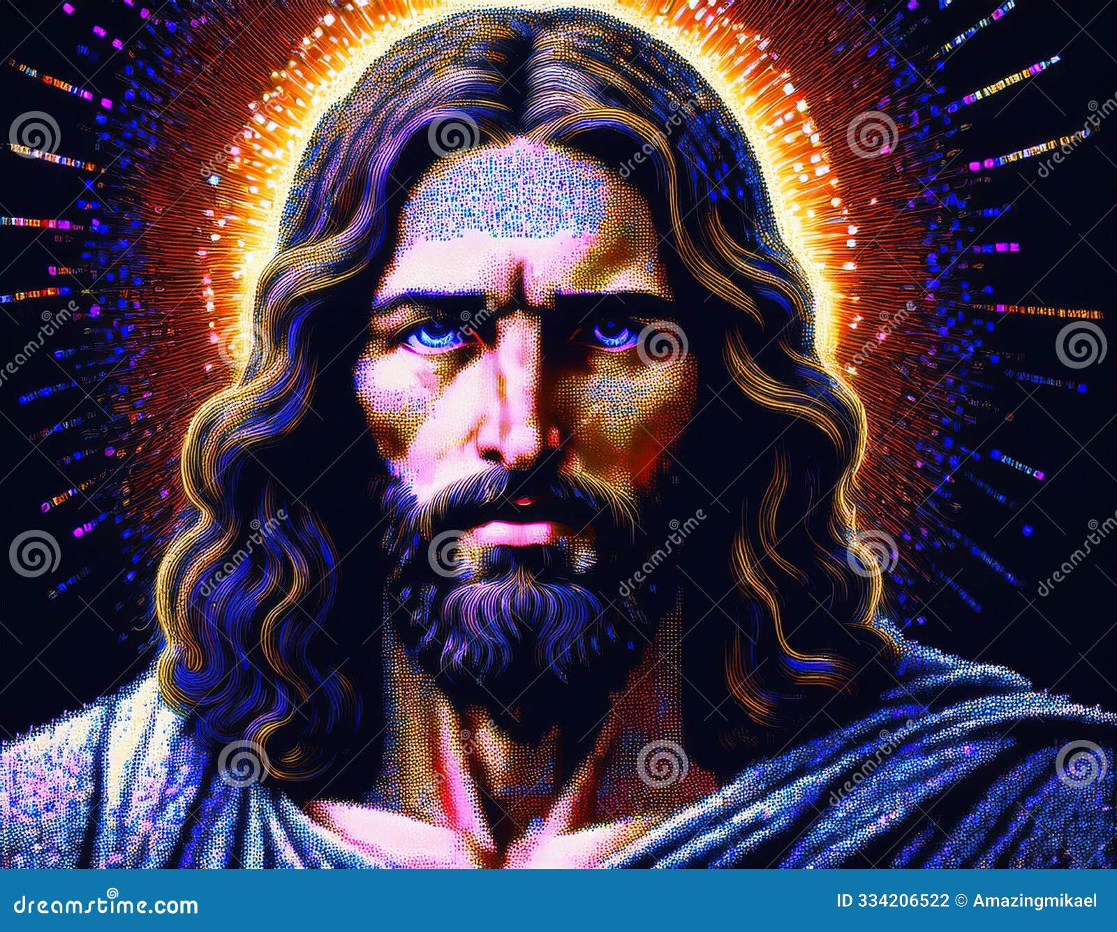 Portrait of Jesus Having Angry Expression Stock Photo - Image of ...