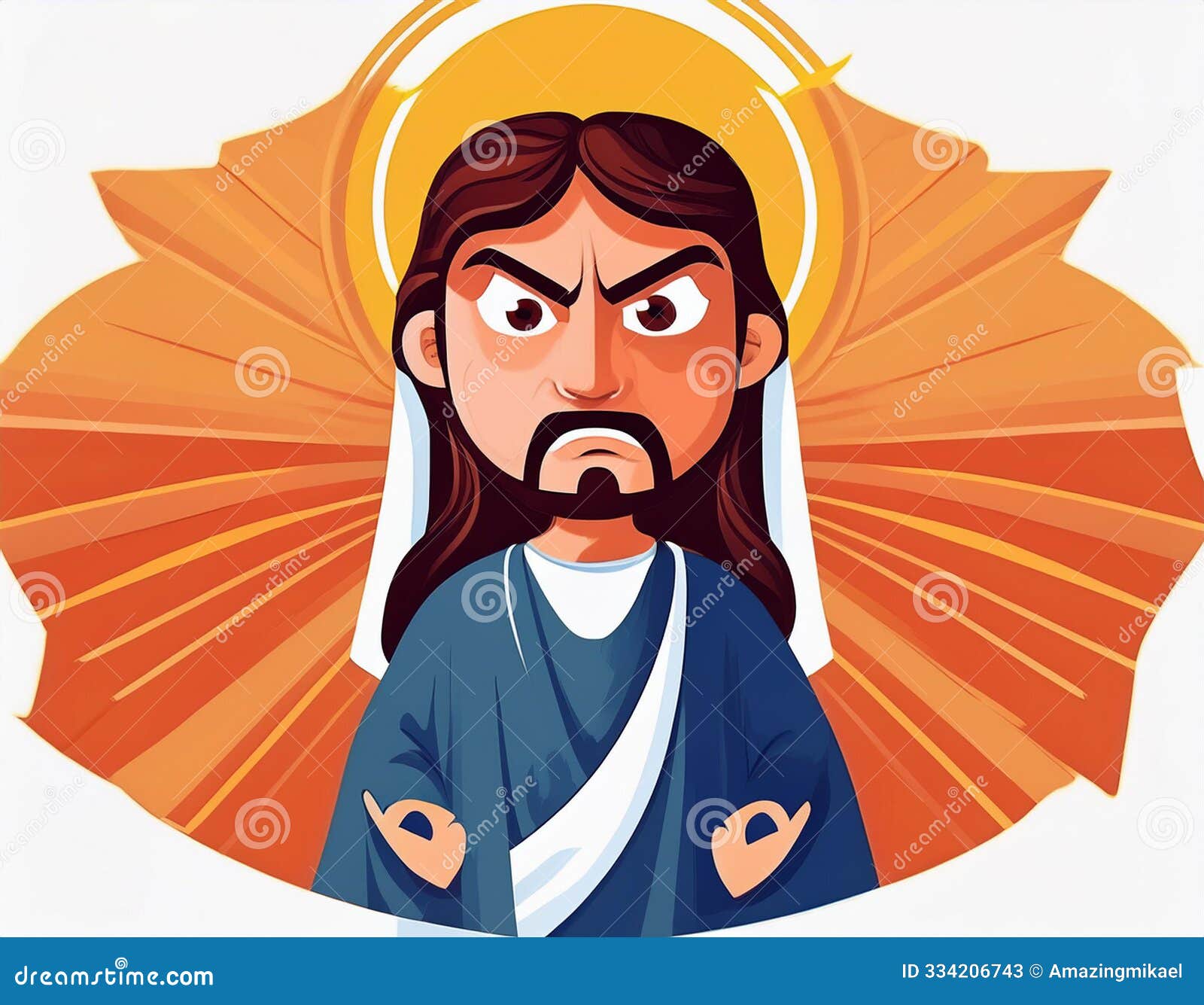 Portrait of Jesus Having Angry Expression Stock Image - Image of ...