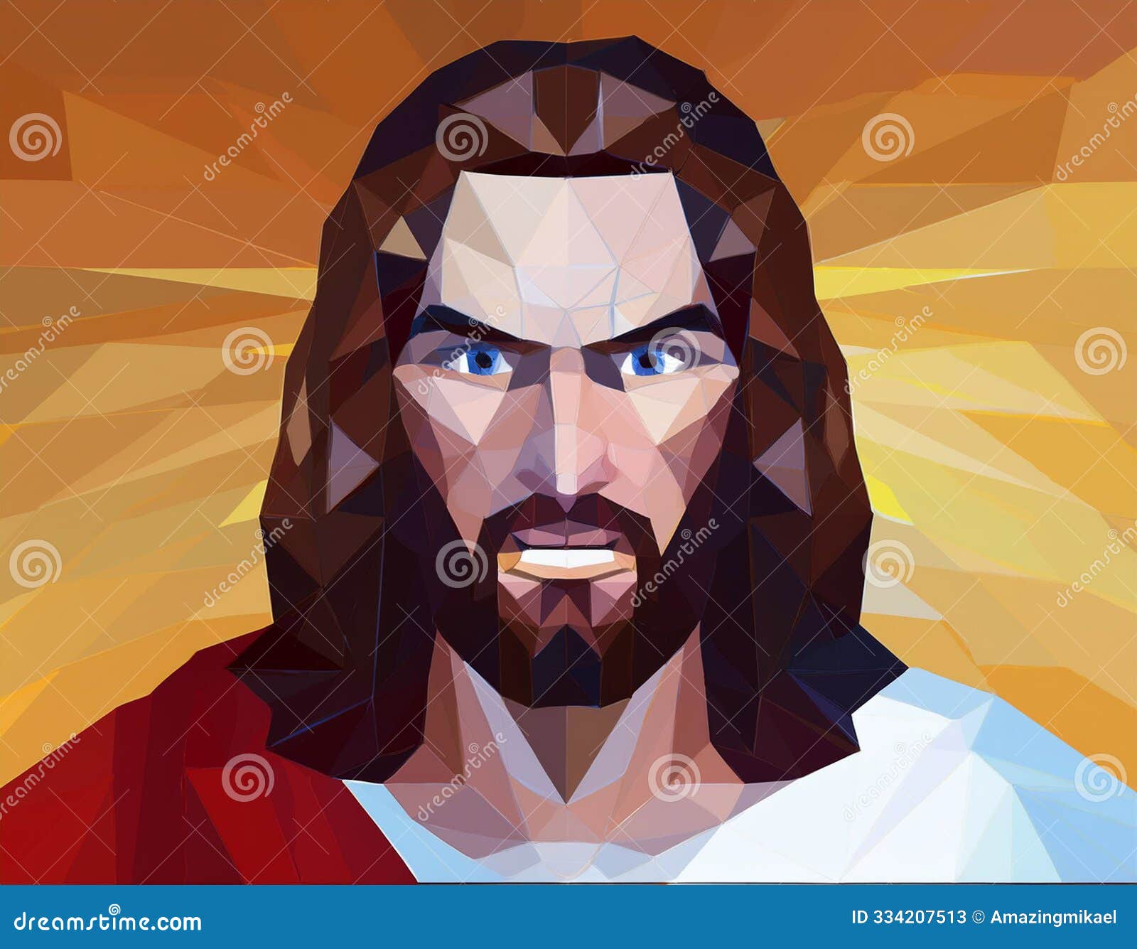 Portrait of Jesus Having Angry Expression Stock Image - Image of ...