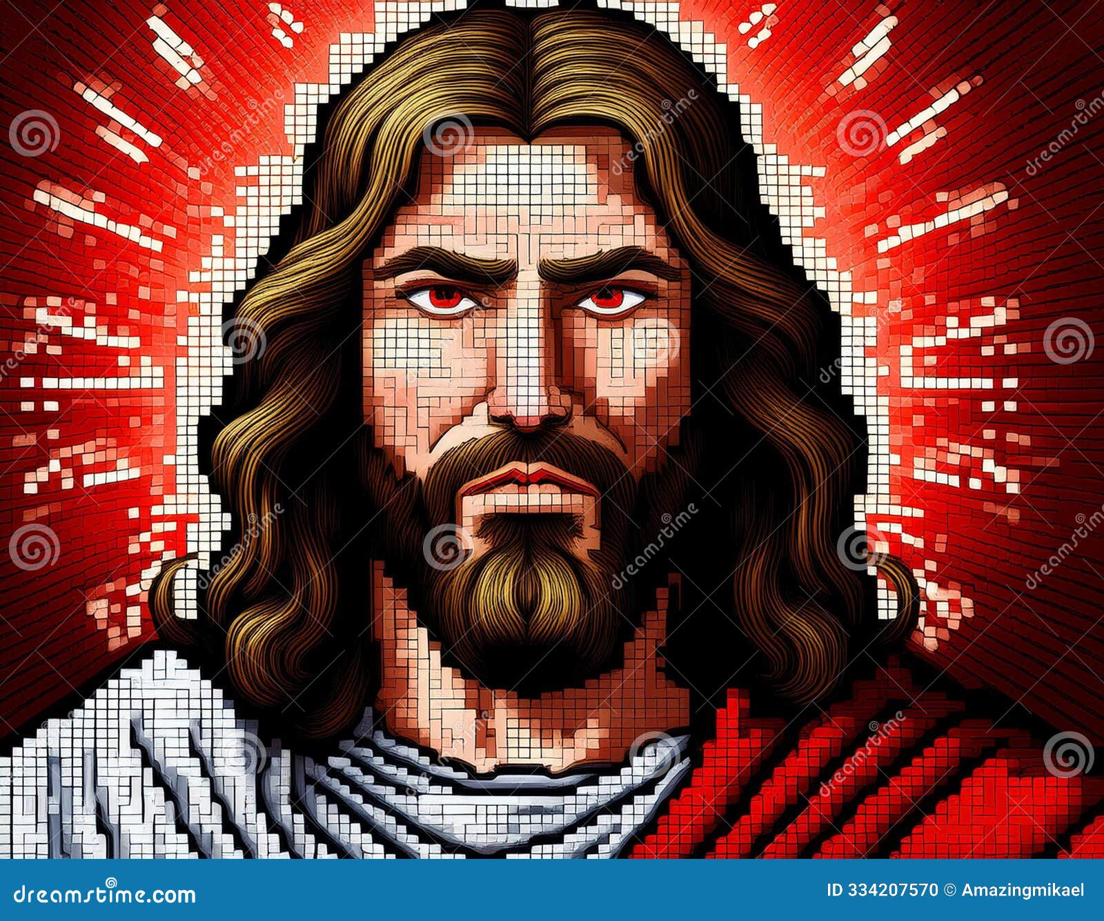 Portrait of Jesus Having Angry Expression Stock Photo - Image of ...