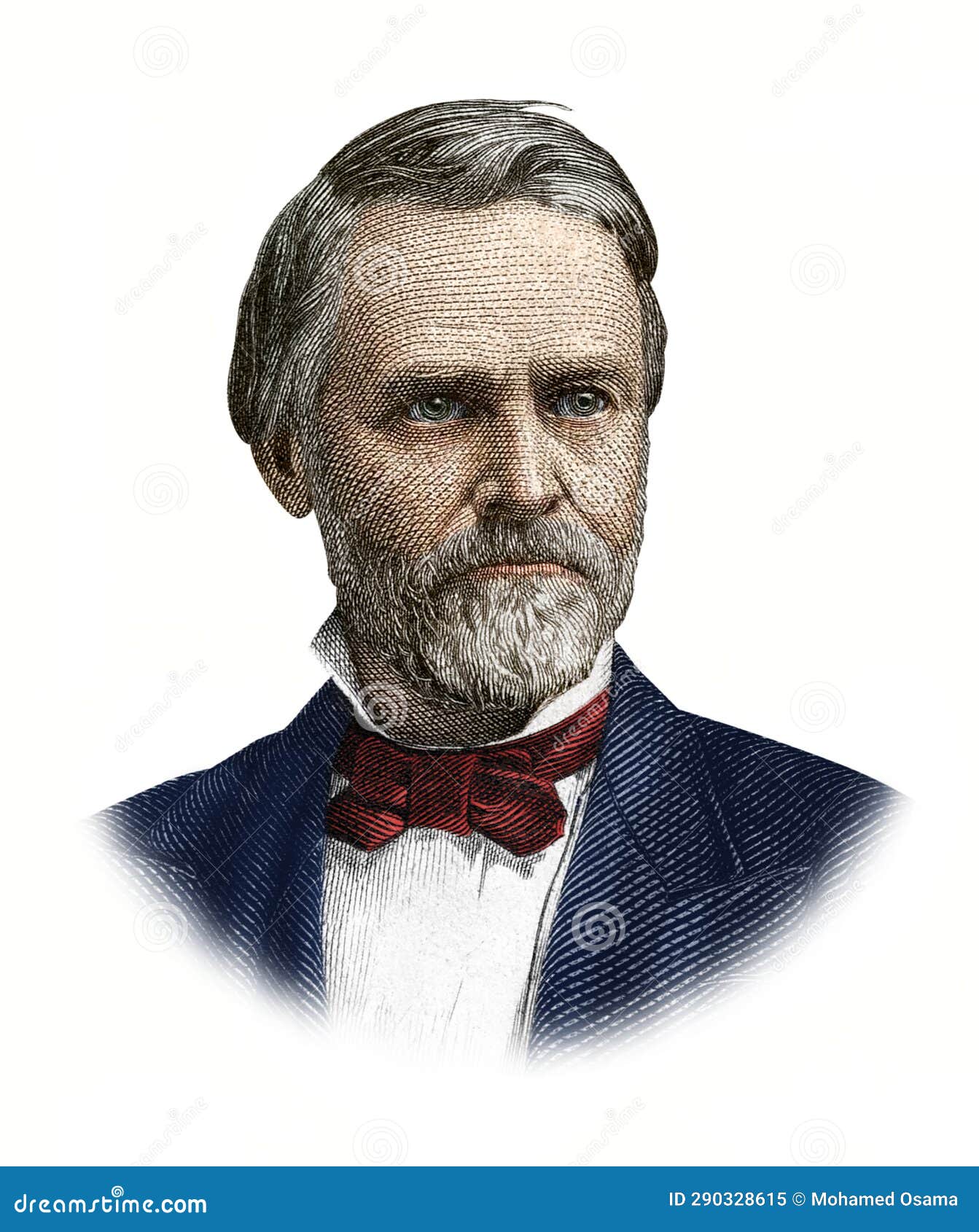Portrait of John Sherman stock illustration. Illustration of dollar ...