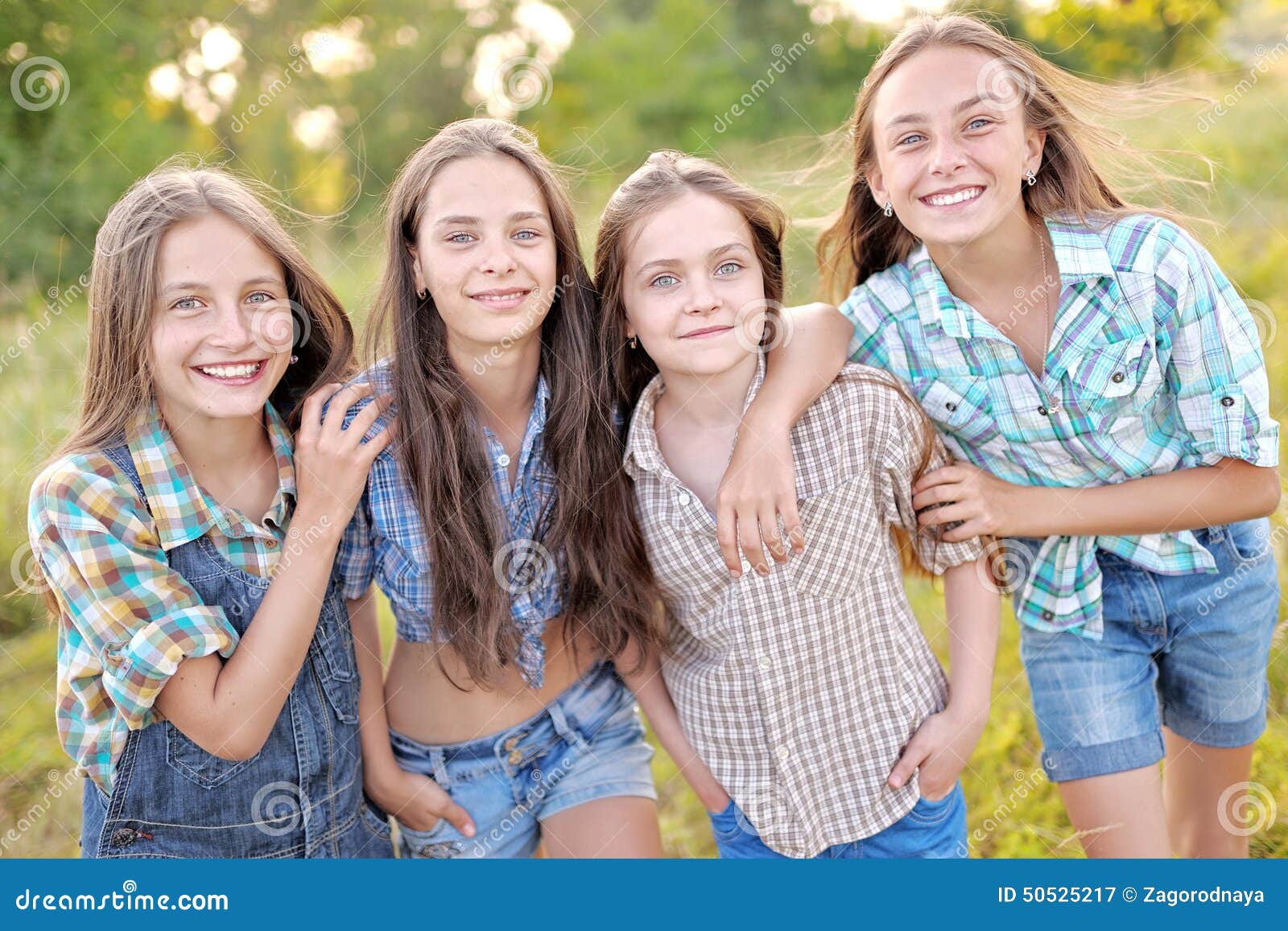 Portrait of Joyful Beautiful Girlfriends Stock Image - Image of ...