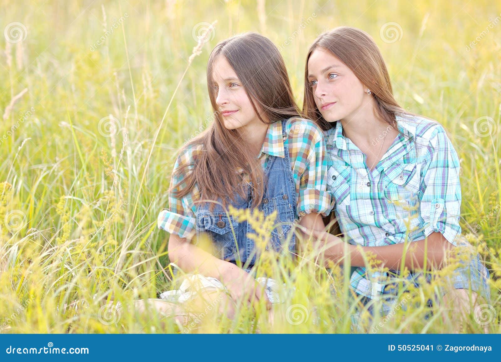 Portrait of Joyful Beautiful Girlfriends Stock Image - Image of happy ...