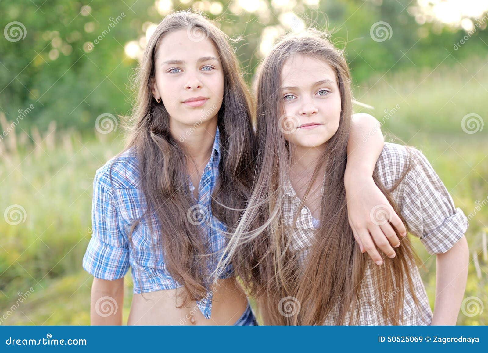 Portrait of Joyful Beautiful Girlfriends Stock Image - Image of natural ...