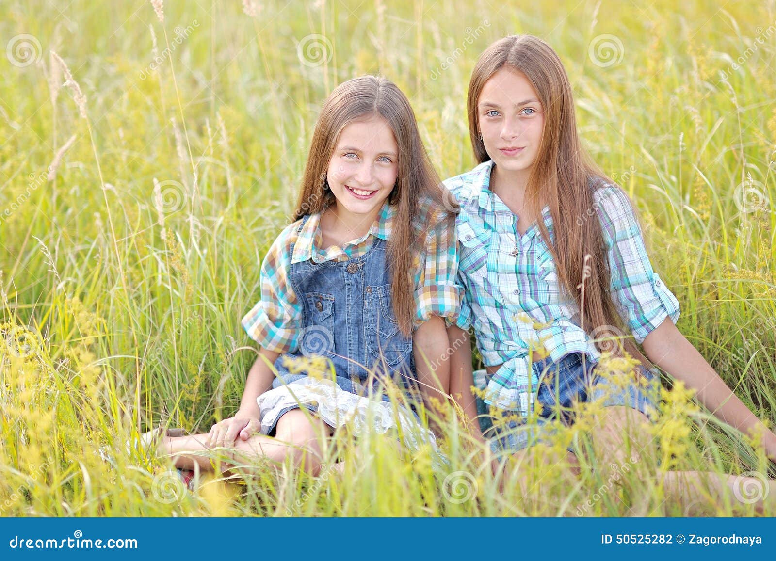 Portrait of Joyful Beautiful Girlfriends Stock Photo - Image of ...