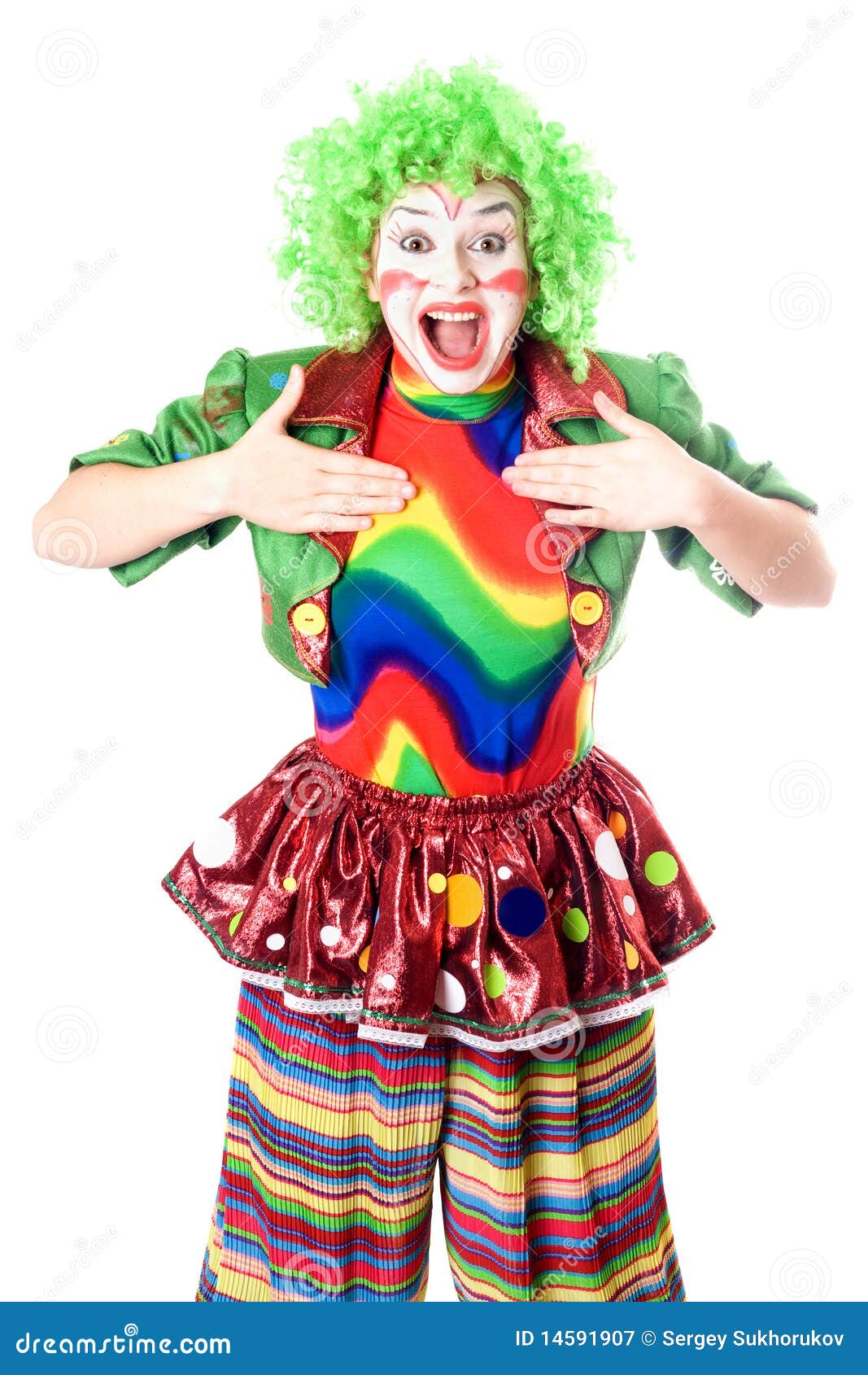 Portrait of Joyful Female Clown Stock Image - Image of humor, artistic ...