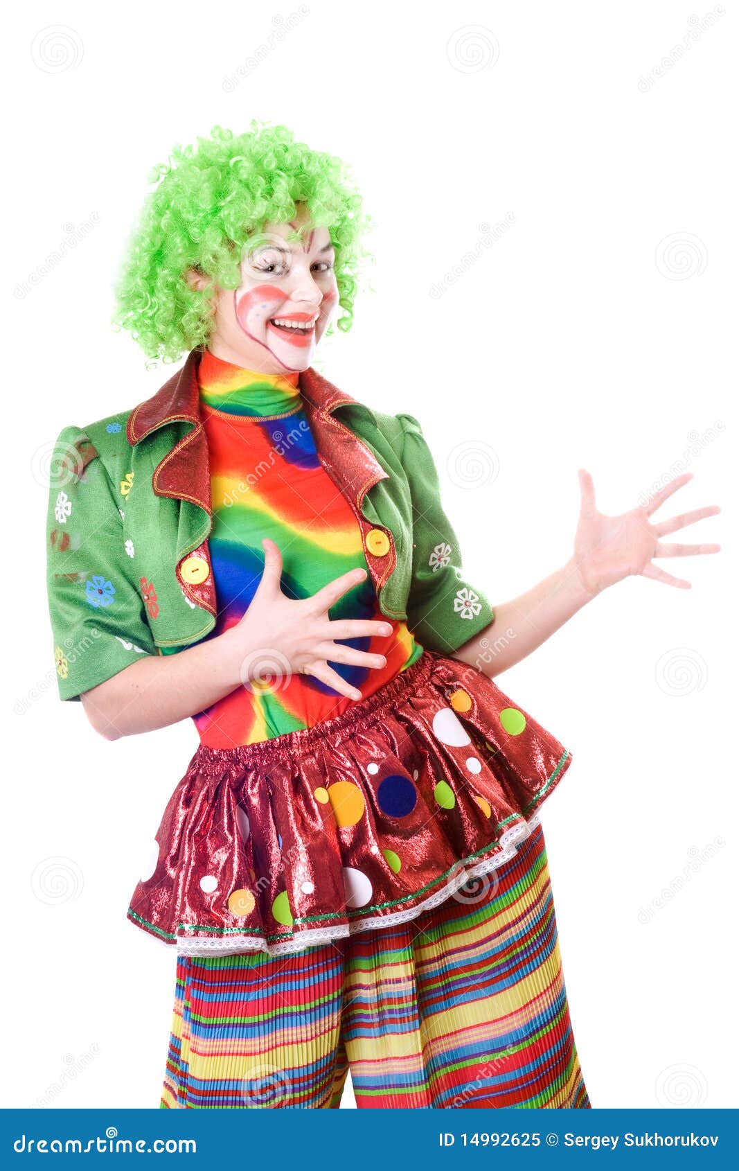 Portrait of Joyful Female Clown Stock Image - Image of character, adult ...