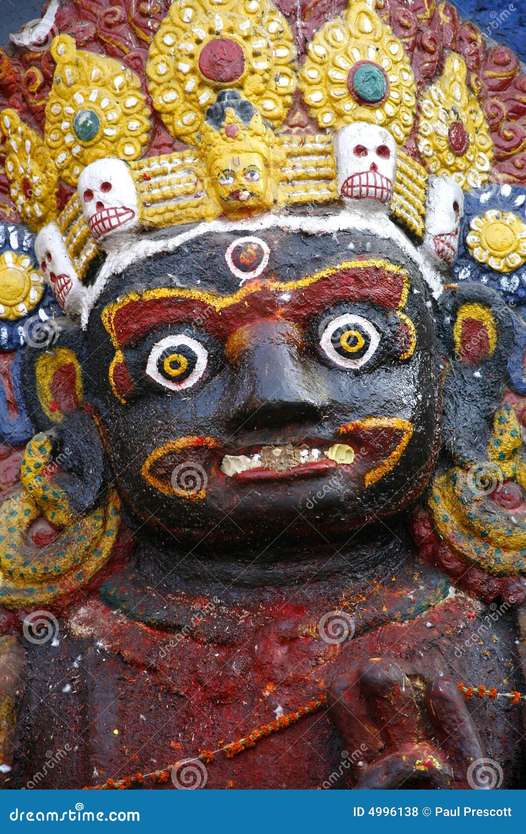 Portrait of Kali in Kathmandu, Stock Photo - Image of carved, demon ...