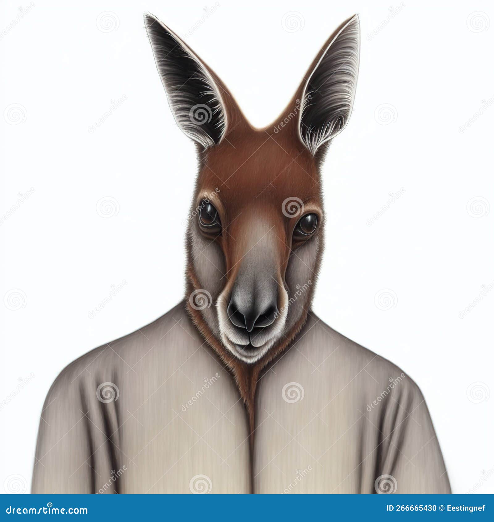 Portrait of a Kangaroo Man. Anthropomorphic Kangaroo Stock Illustration ...