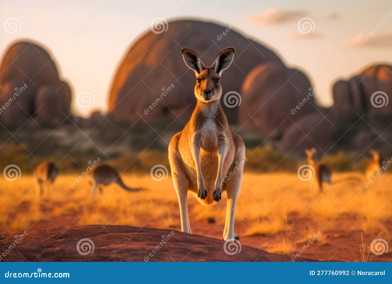 Portrait of Kangaroo in the Outback Generative AI Stock Illustration ...