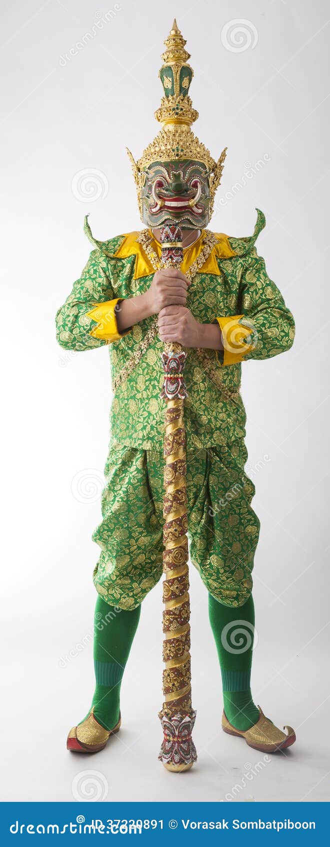 Portrait of Khon costume stock image. Image of dance - 37220891