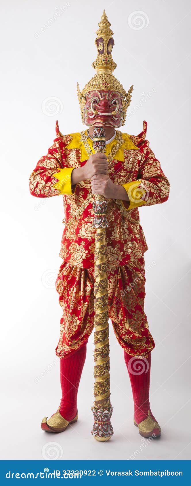 Portrait of Khon costume stock photo. Image of performing - 37220922