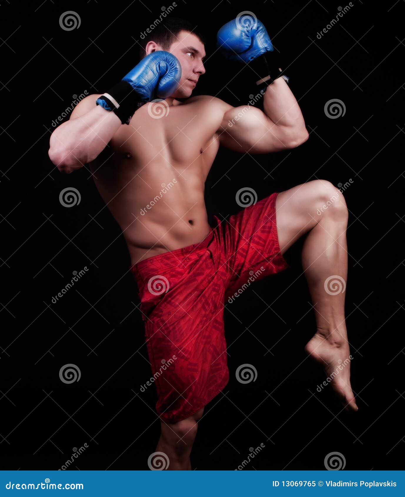Portrait of kickboxer stock image. Image of male, fighter - 13069765