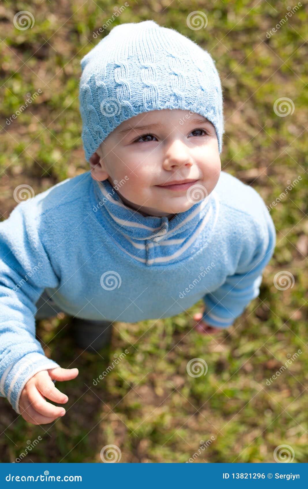 Portrait of a kid in blue stock photo. Image of happy - 13821296