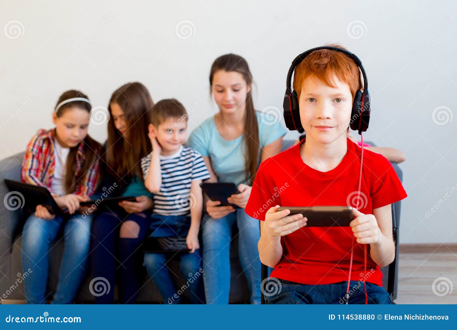 Kids Using Different Gadgets Stock Photo - Image of modern, application ...