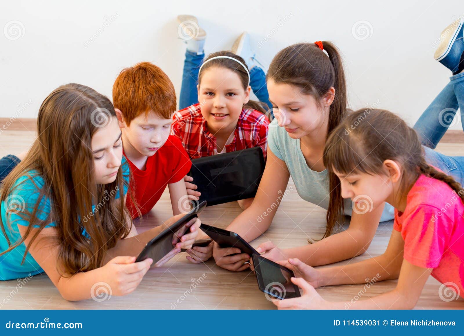 Kids Using Different Gadgets Stock Image - Image of leisure, modern ...