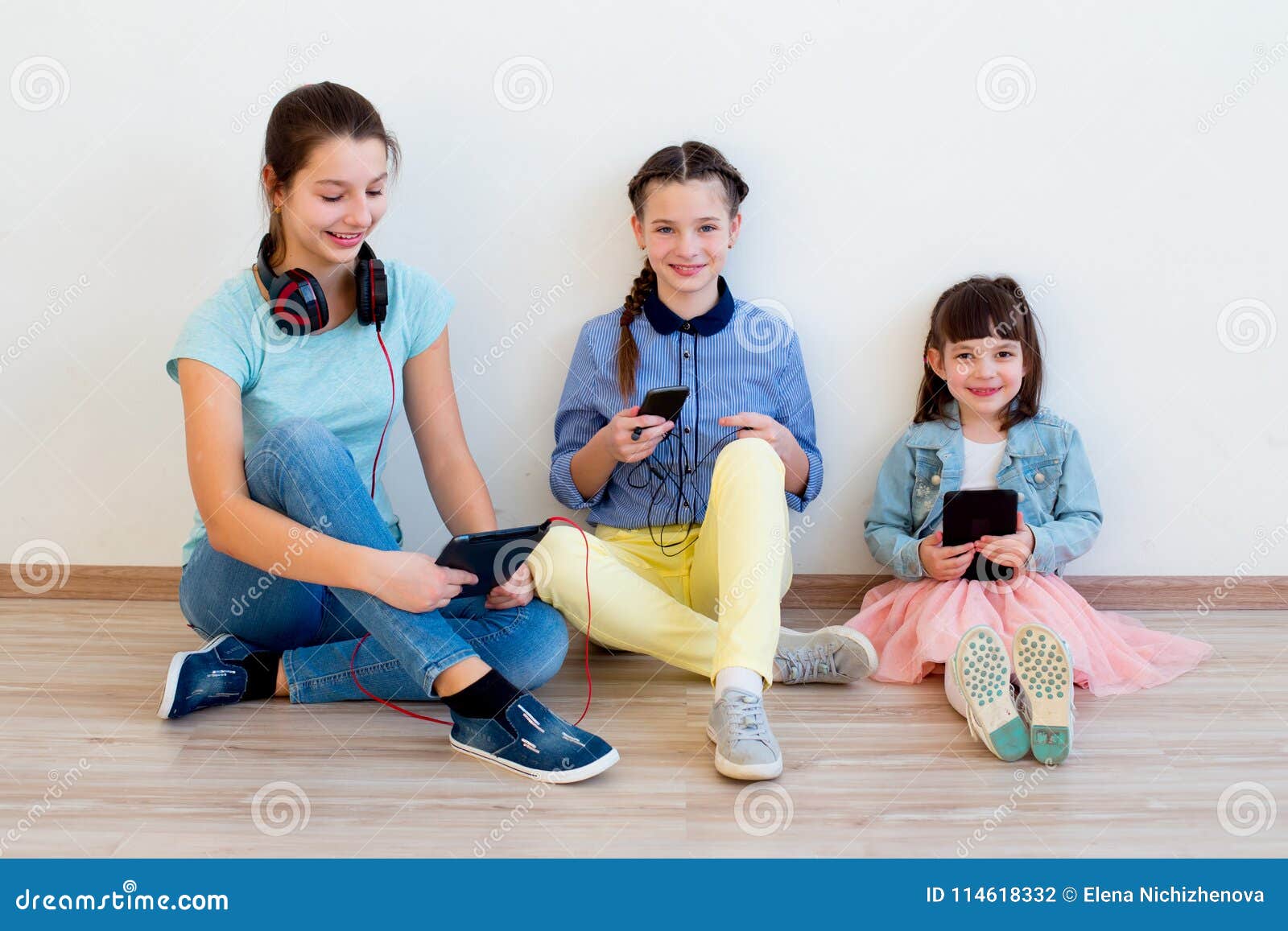 Kids Using Different Gadgets Stock Photo - Image of mobile, people ...
