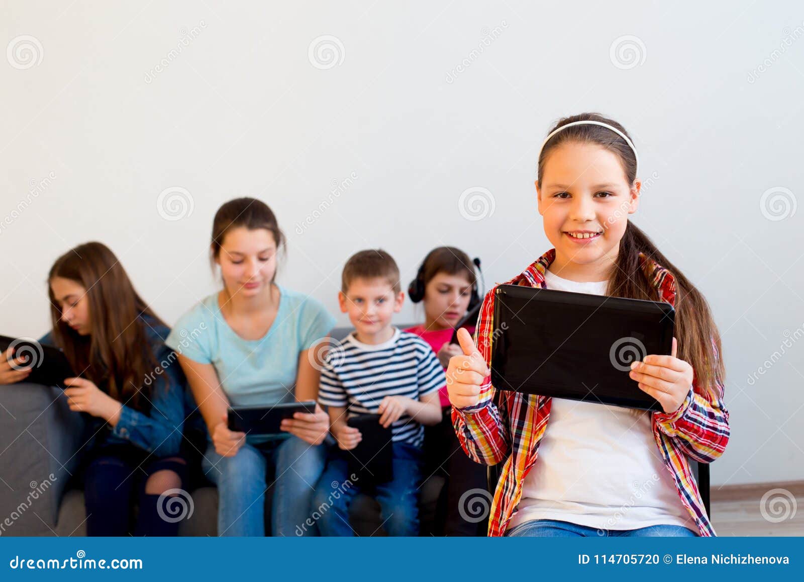 Kids Using Different Gadgets Stock Photo - Image of family, friends ...