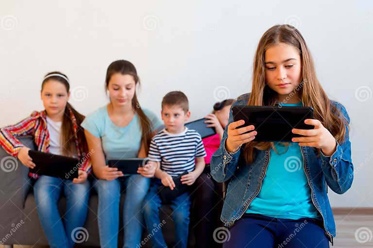 Kids Using Different Gadgets Stock Photo - Image of childhood, learning ...