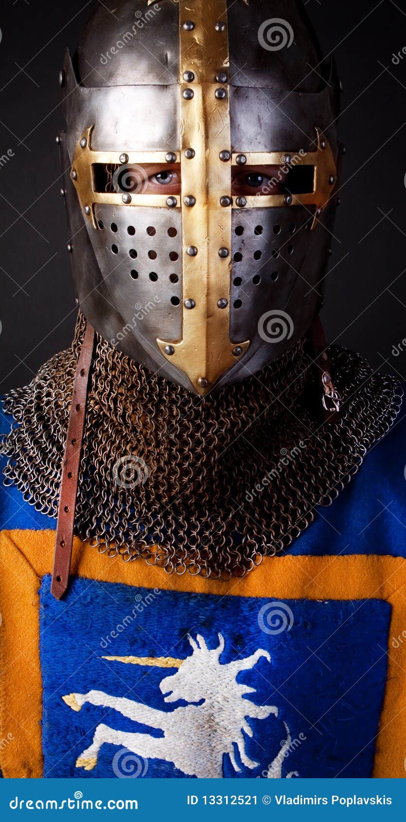 Portrait of knight stock image. Image of fortitude, armor - 13312521