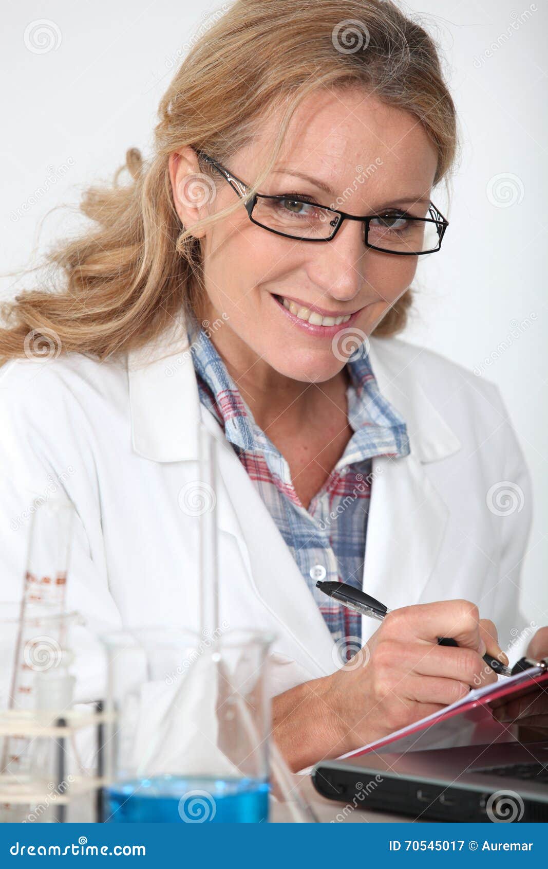 Portrait of a Lab Assistant Stock Image - Image of blue, test: 70545017