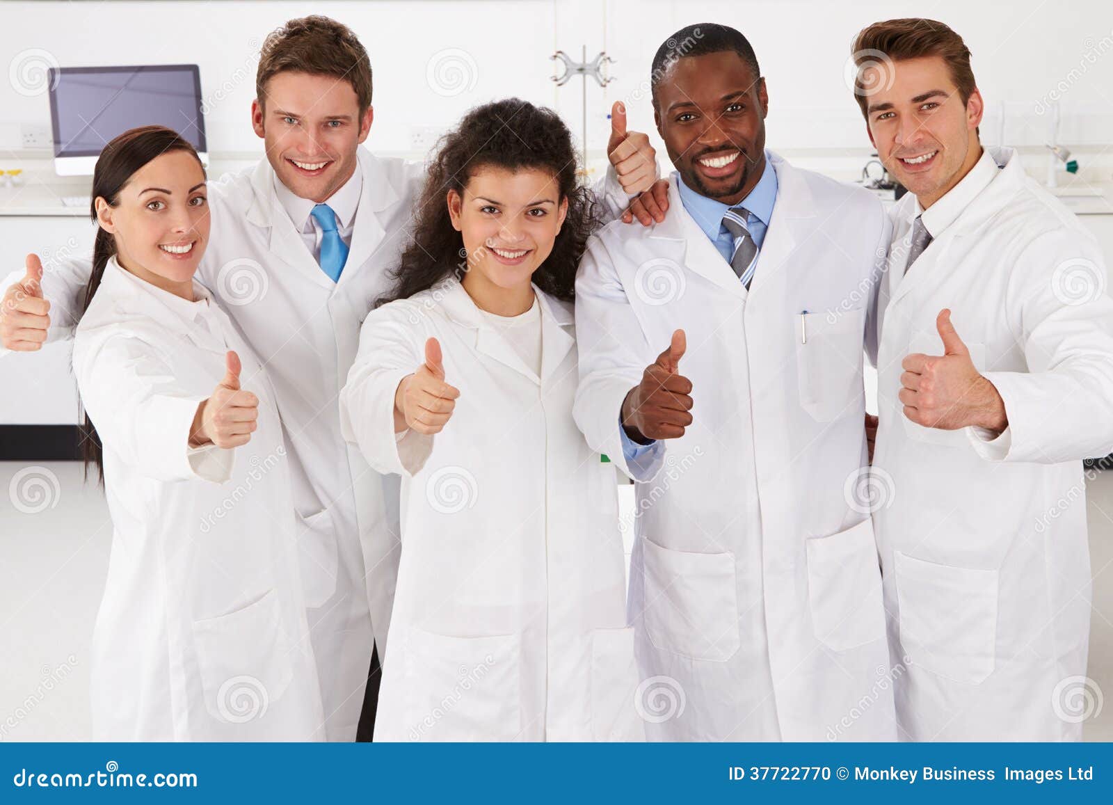 Portrait of Laboratory Technicians Standing in Group Stock Photo ...