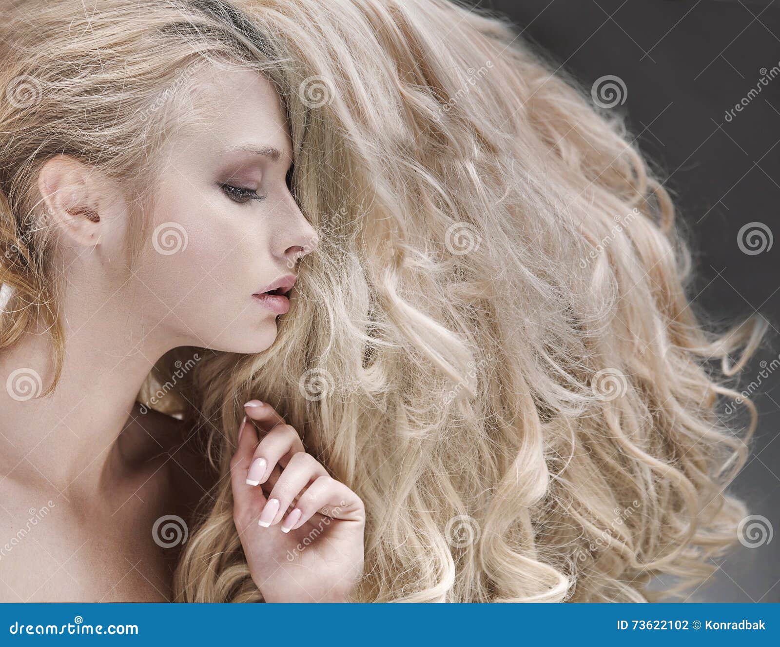 Portrait of a Lady with a Fluffy Coiffure Stock Photo - Image of ...