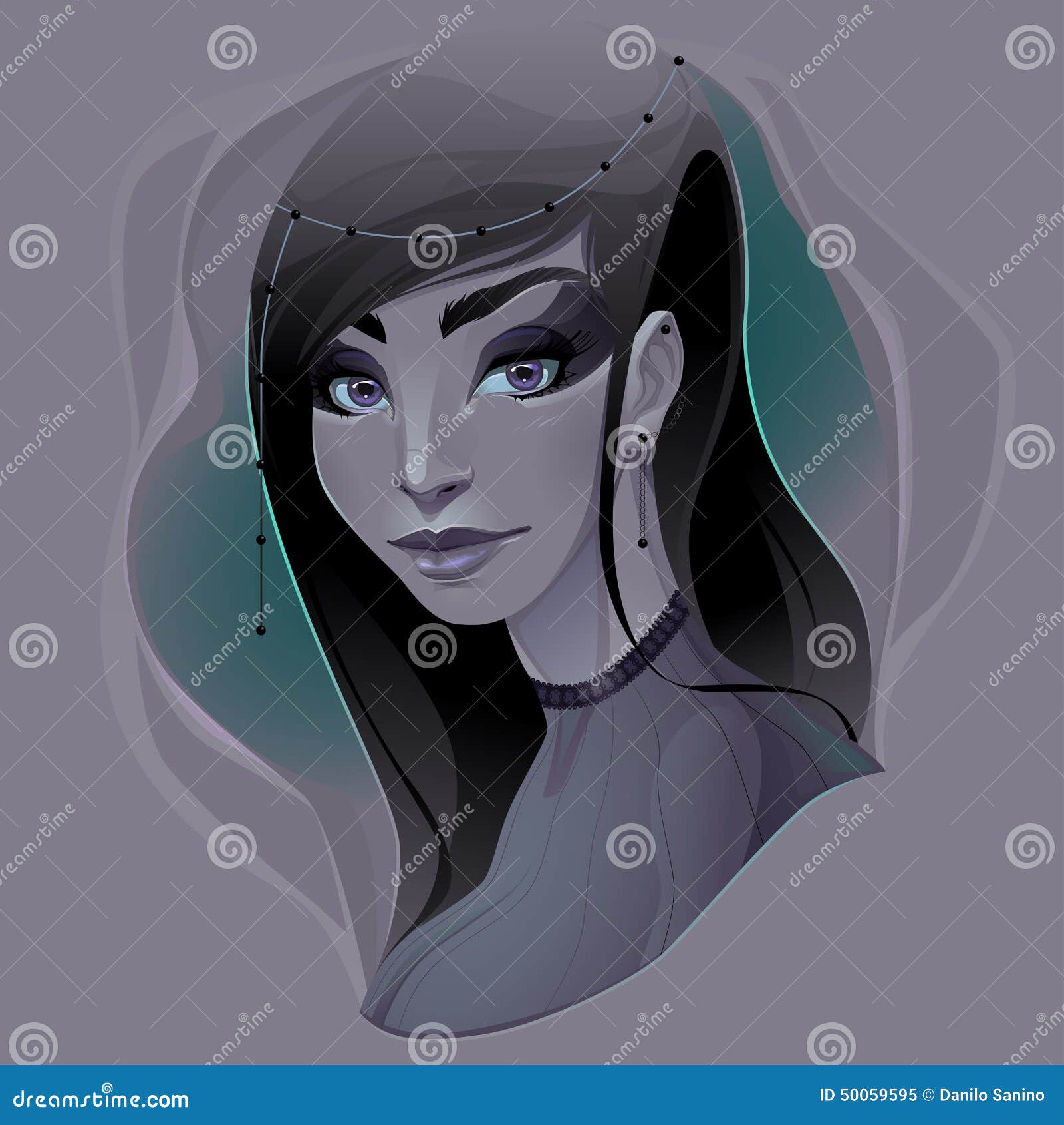 Portrait of a lady stock vector. Illustration of girl - 50059595