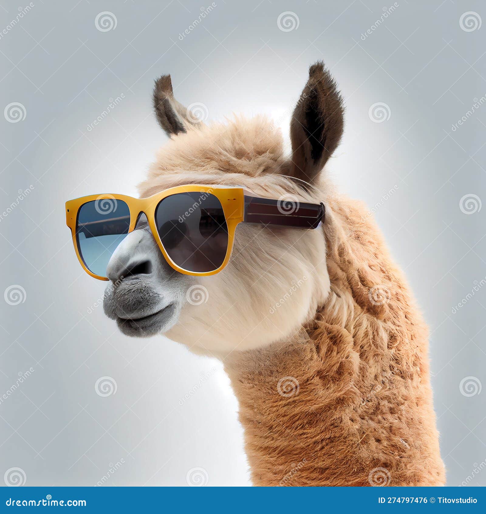 Portrait of a Lama in Sunglasses Stock Illustration - Illustration of ...