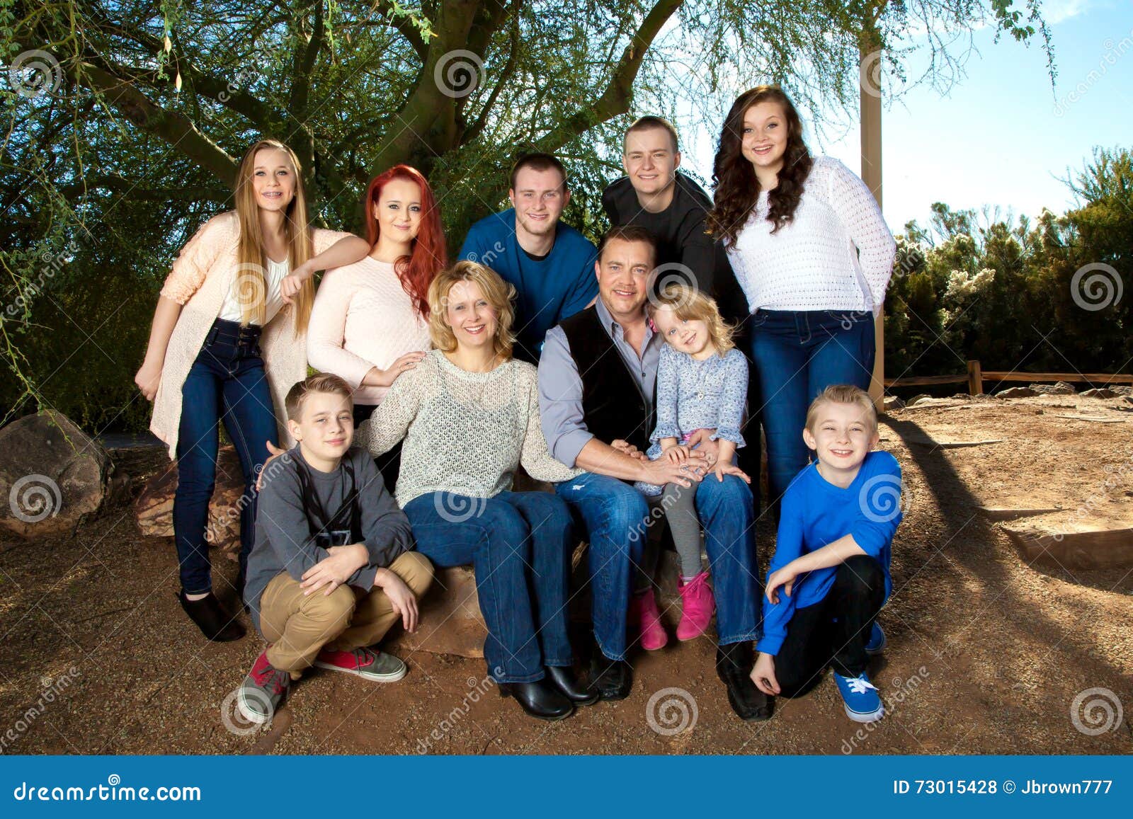 Portrait Large Family stock photo. Image of generation - 73015428