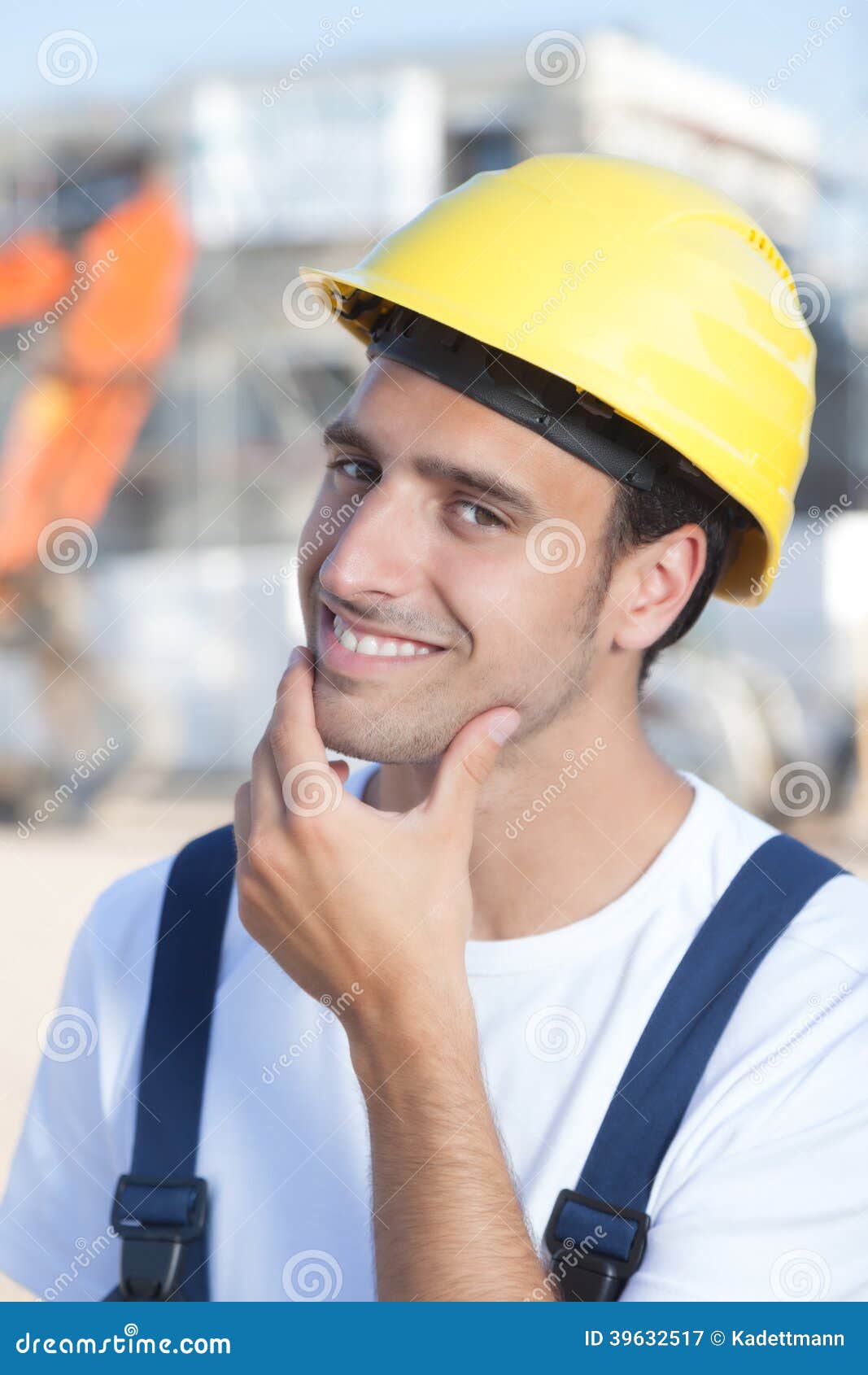 Portrait of a Latin Construction Worker Stock Image - Image of happy ...