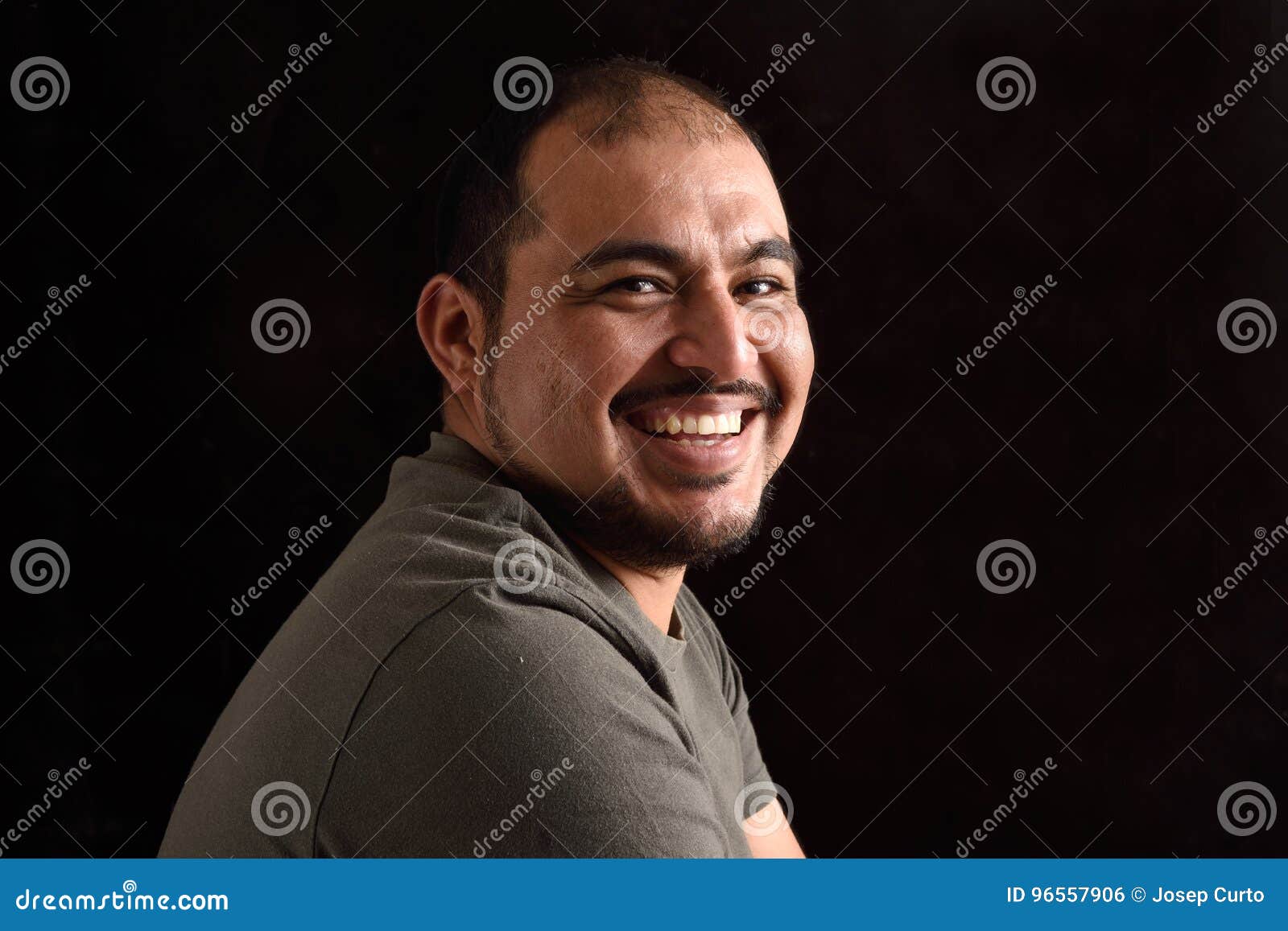 Portrait of a Latin Man on Black Stock Photo - Image of camera ...