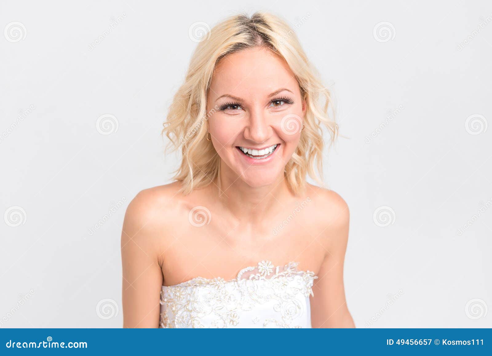 Portrait of laughing bride stock image. Image of cheerful - 49456657