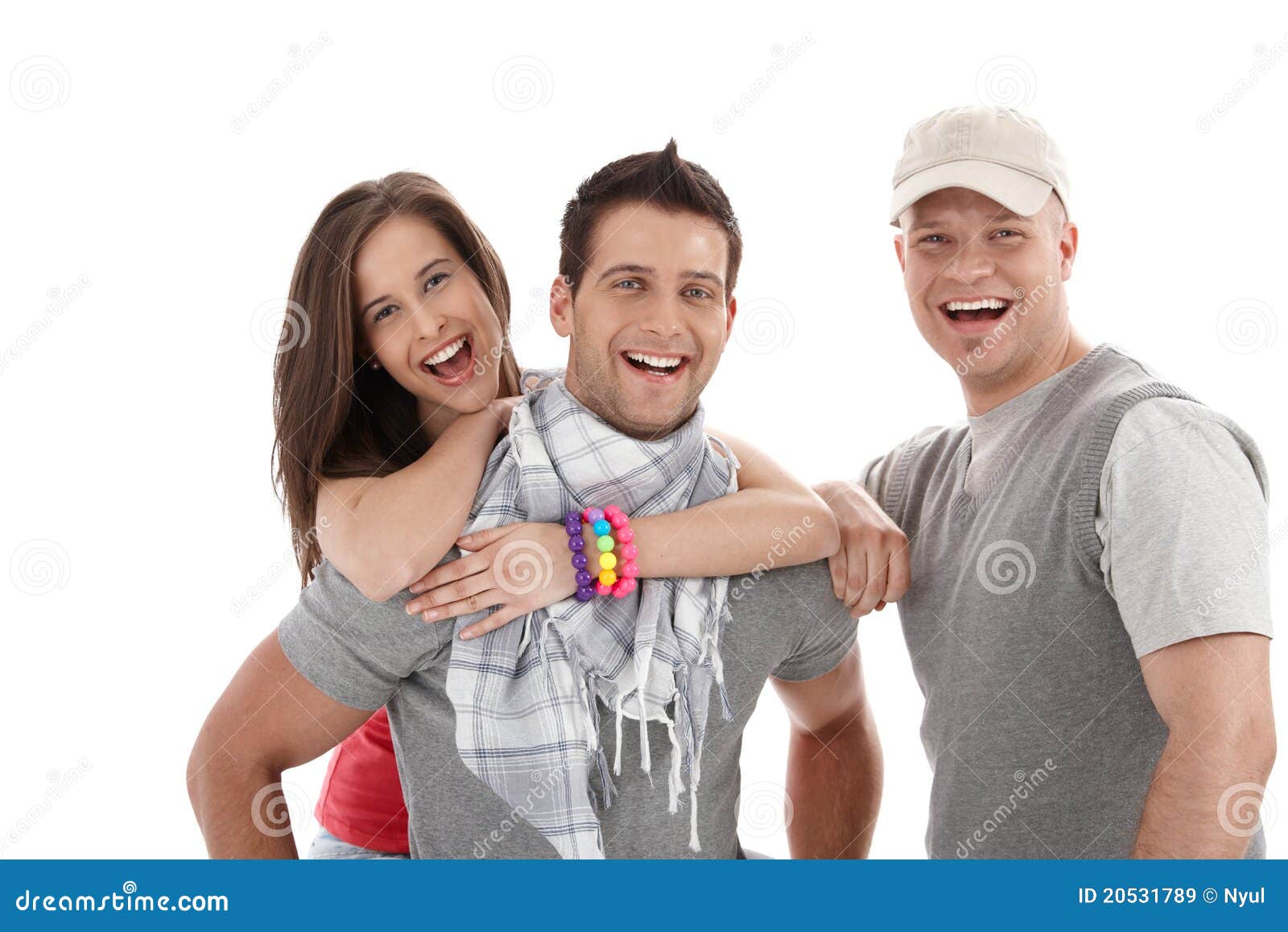 Portrait of Laughing Happy Friends Stock Image - Image of cutout ...