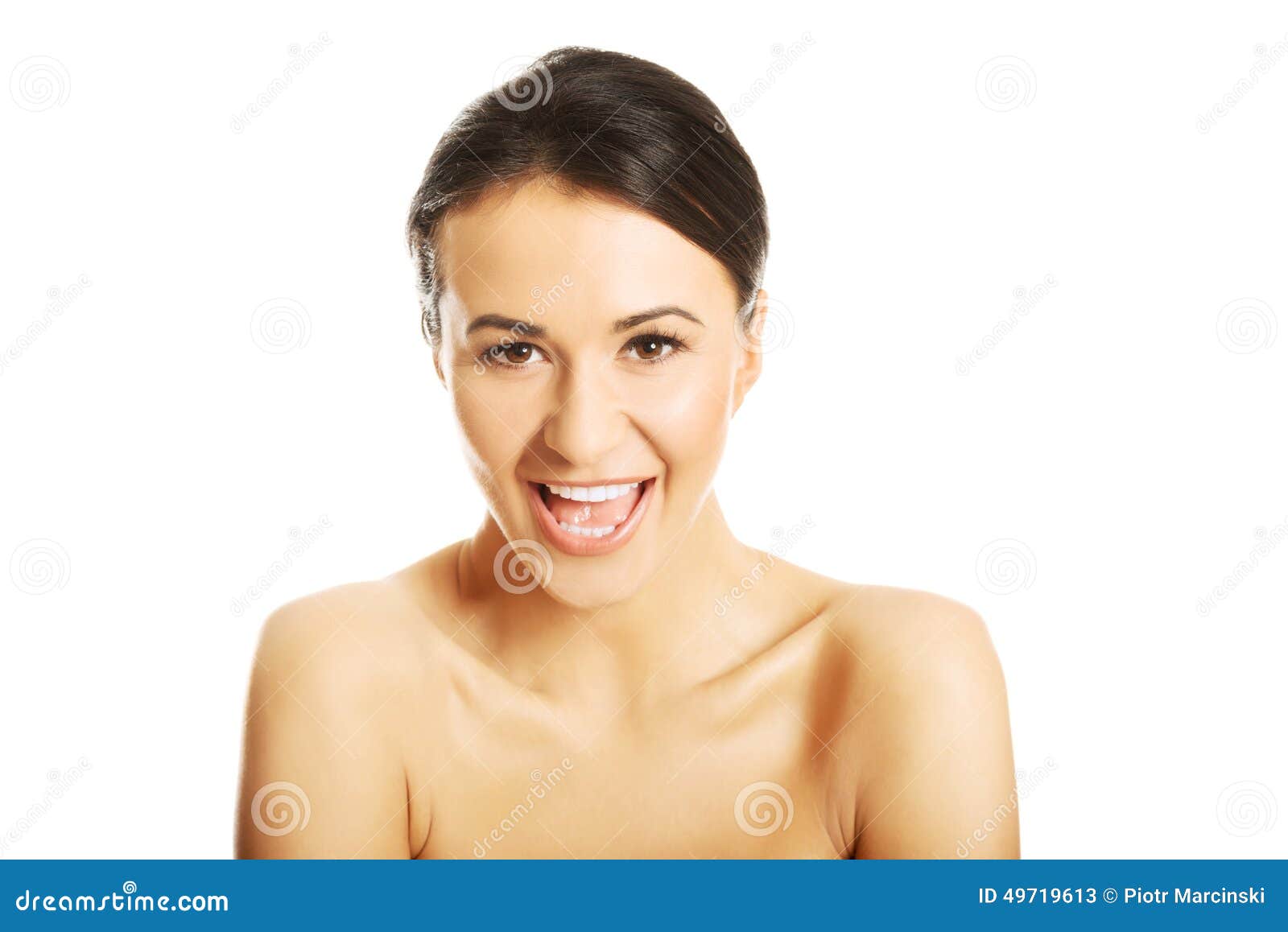 Portrait of Laughing Loud Woman Stock Image - Image of cheerful, hair ...