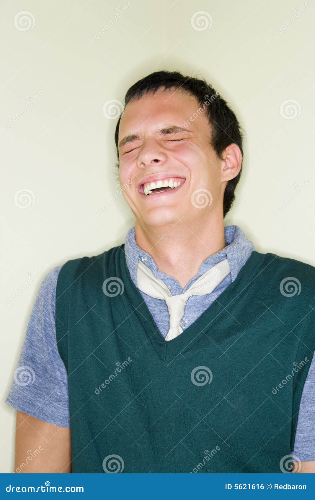 Portrait of laughing man stock photo. Image of indoor - 5621616