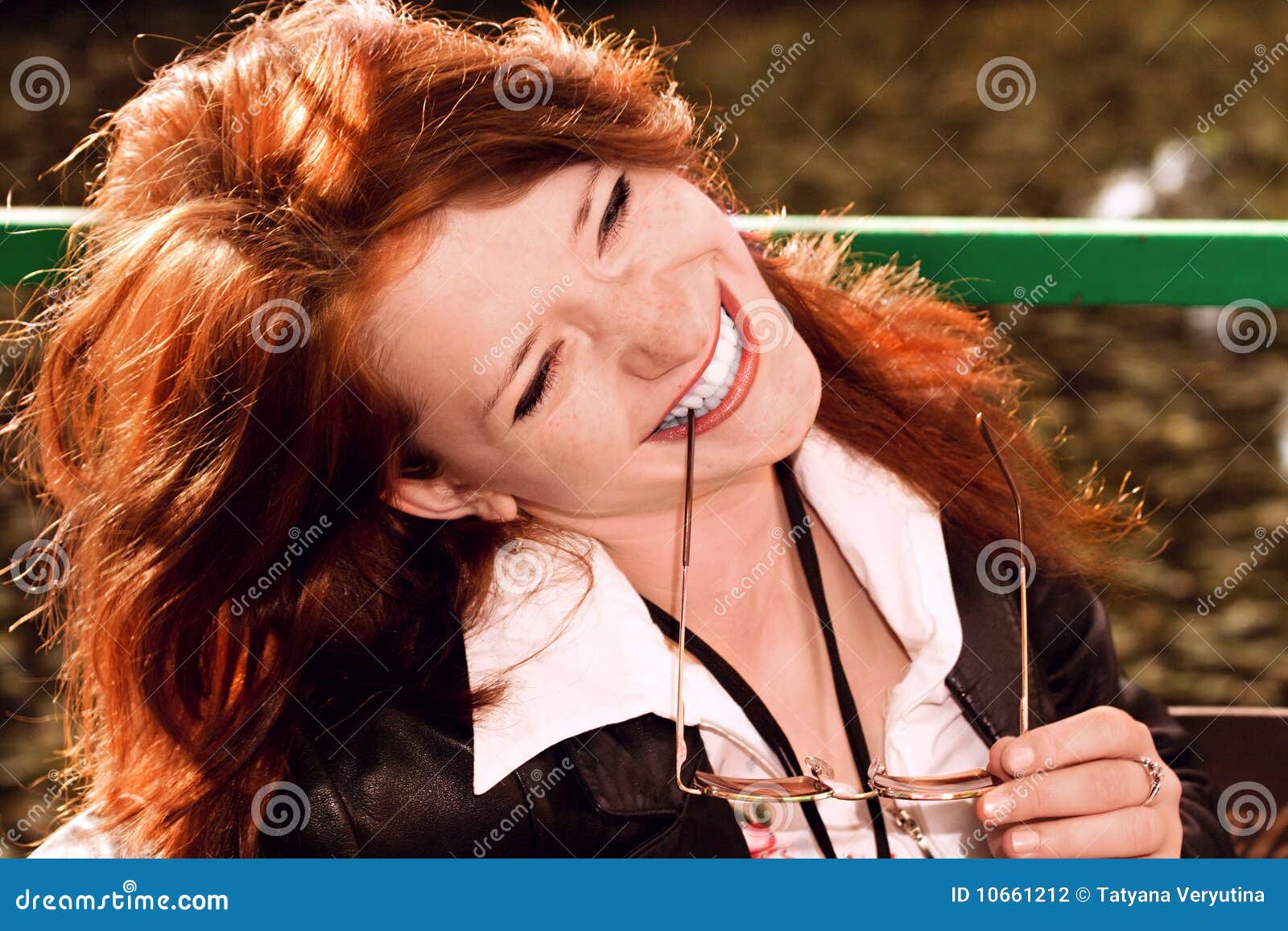 Portrait of the Laughing Red-haired Girl Stock Photo - Image of face ...