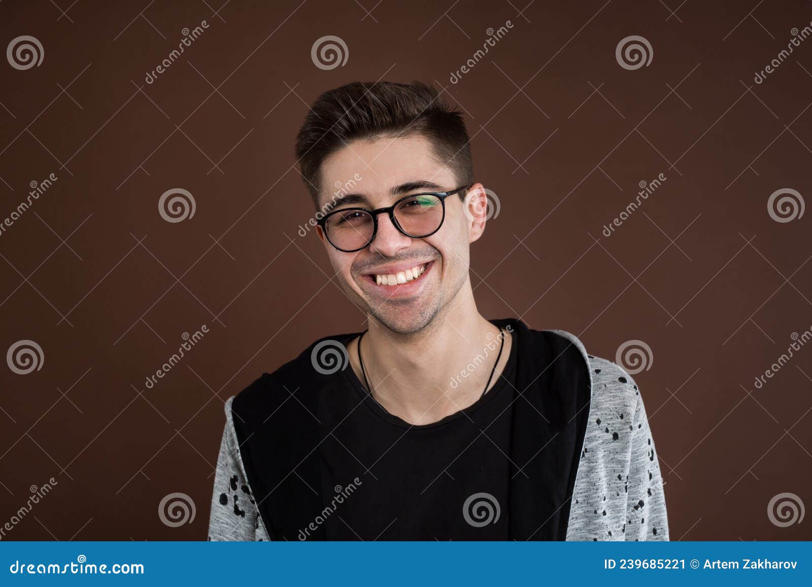 Portrait of Laughing Young Man. Happy Guy Smiling Stock Image - Image ...