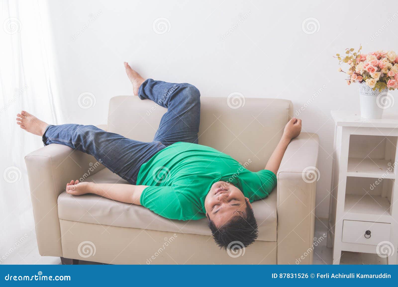 Lazy Fat Obese Man Sleeping on the Couch Stock Photo - Image of comfort ... Lazy Fat Obese Man Sleeping on the Couch Stock Photo - Image of comfort ...