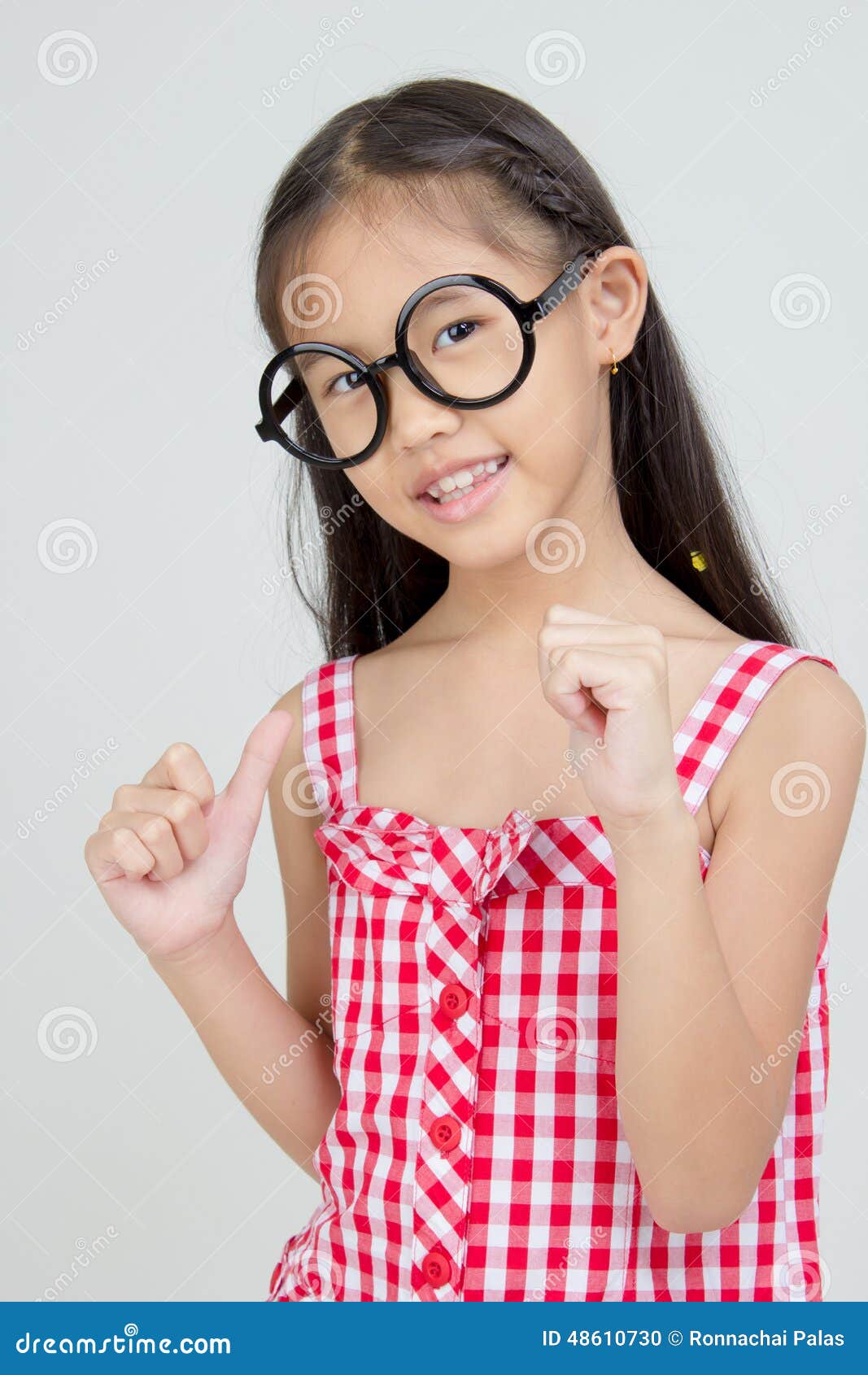 Portrait of Little Asian Child Thinking Action Stock Photo - Image of ...