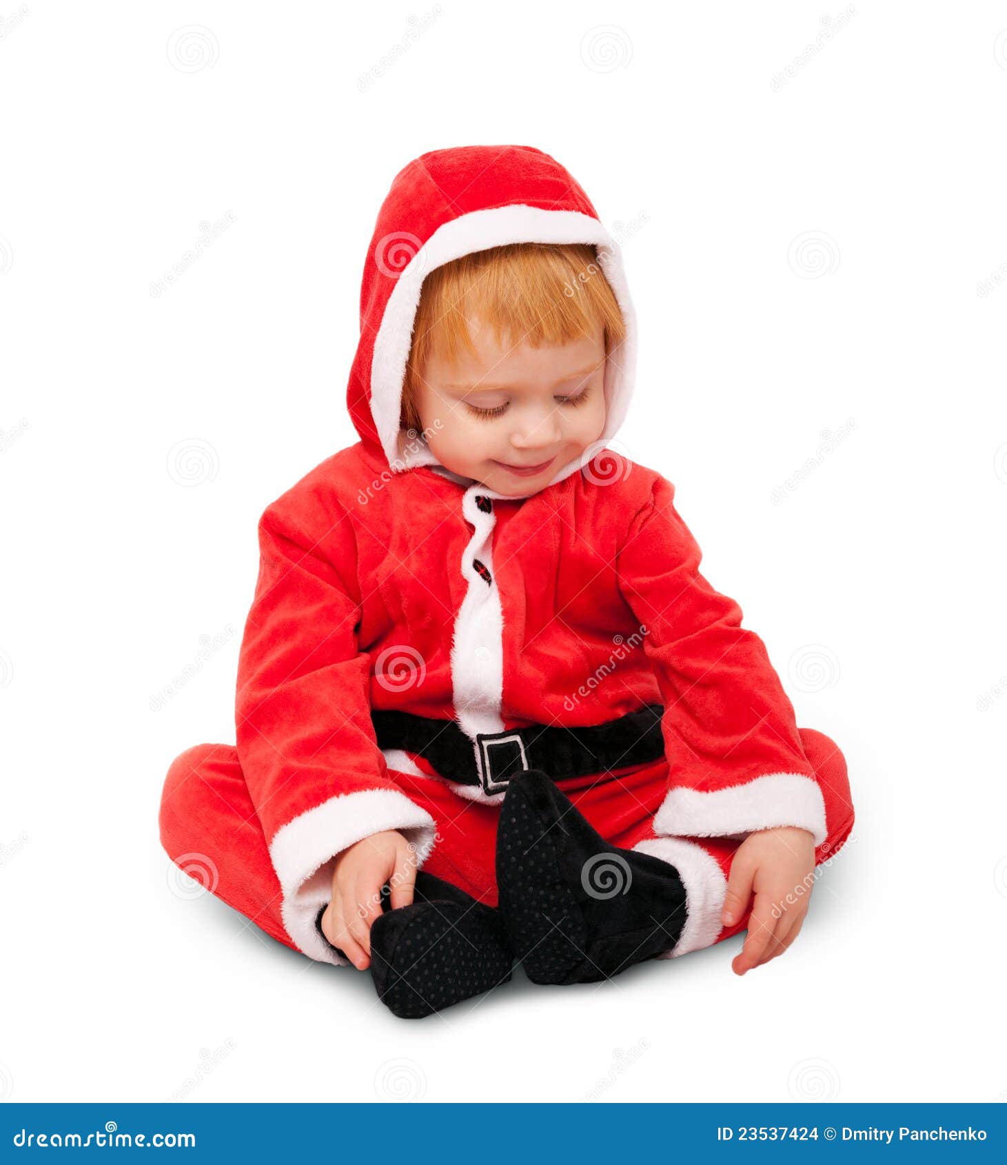 Portrait of Little Baby in Red Stock Photo - Image of seasonal, baby ...