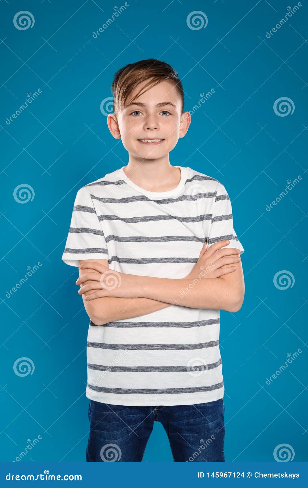 Portrait of Little Boy on Color Background Stock Photo - Image of ...